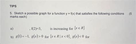 Solved 5 Sketch A Possible Graph For A Function Yfx That