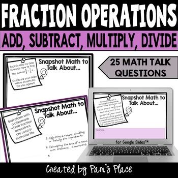 Adding Subtracting Multiplying Dividing Fractions Mixed Numbers Math Warm Ups