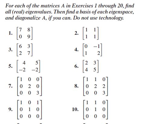 Solved For Each Of The Matrices A In Exercises Through Chegg