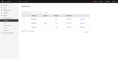 Add Column Context On The Session Page · Issue 101 · Openbmcwebui