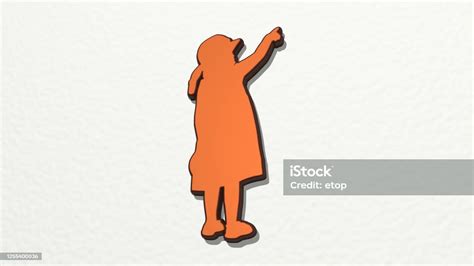 벽에 대한 관점에서 소녀 3d 렌더링의 금속 재료로 만든 두꺼운 조각 아름답고 배경 0명에 대한 스톡 사진 및 기타 이미지 0명 3차원 인쇄 검은색 Istock