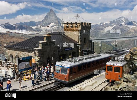 Gornergrat Summit Station Terminal On The Gornergrat Bahn Railway Near