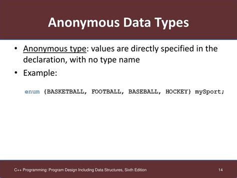 Enumeration Type Data Type A Set Of Values With A Set Of Operations On
