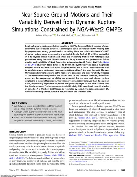 Pdf Near Source Ground Motions And Their Variability Derived From