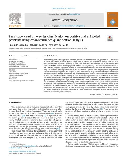 Pdf Semi Supervised Time Series Classification On Positive And