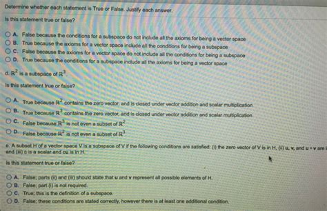 solved determine whether each statement is true or false