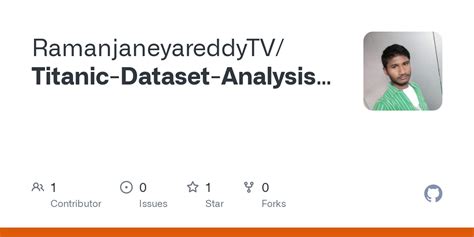 GitHub RamanjaneyareddyTV Titanic Dataset Analysis Classification