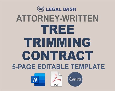 Tree Service Company Agreement Arborist Service Contract Estimate Tree Removal Terms