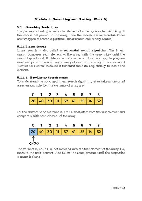 Module 5 Sorting And Searching Module 5 Searching And Sorting Week 5 5 Searching