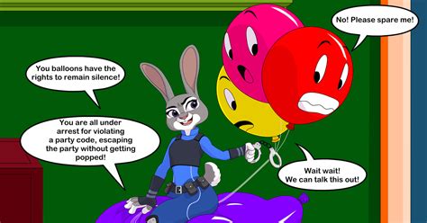 Balloon Balloonfetishart Furry Judy Hops Arrest And Pop Op Pixiv