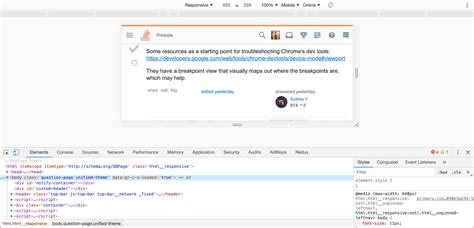 Sass Css Media Queries Not Showing Up In Chrome Inspector Stack Overflow