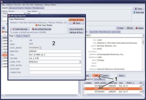 Handy Library Manager Tutorial Library Edit One Item