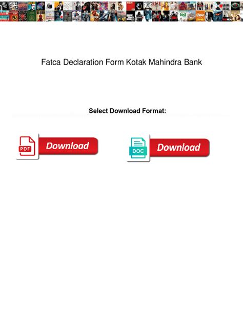 Fillable Online Fatca Declaration Form Kotak Mahindra Bank Fatca Declaration Form Kotak