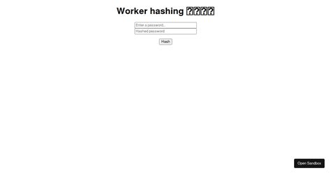 Threads Js Sample Password Hashing Codesandbox