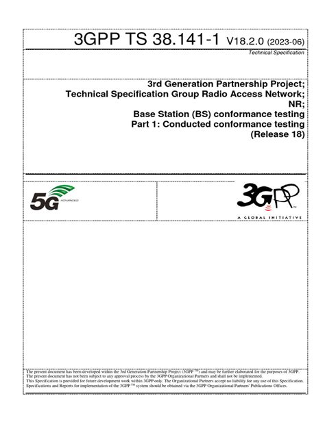 38141 1 I20 Base Station Bs Conformance Testing Part 1 Conducted