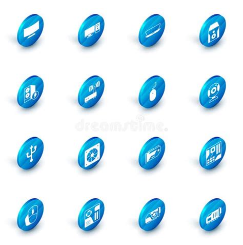 Set Computer Monitor Laptop Uninterruptible Power Supply Case Of Computer Usb Router And Wi