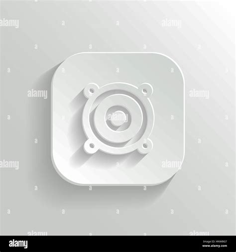 Audio Speaker Icon Vector White App Button With Shadow Stock Vector Image Art Alamy