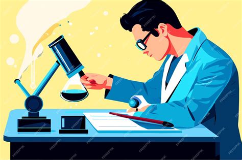 Scientist Analyzing Test Results Vector Illustration Premium Ai