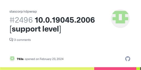 100190452006 Support Level · Issue 2496 · Stascorprdpwrap · Github