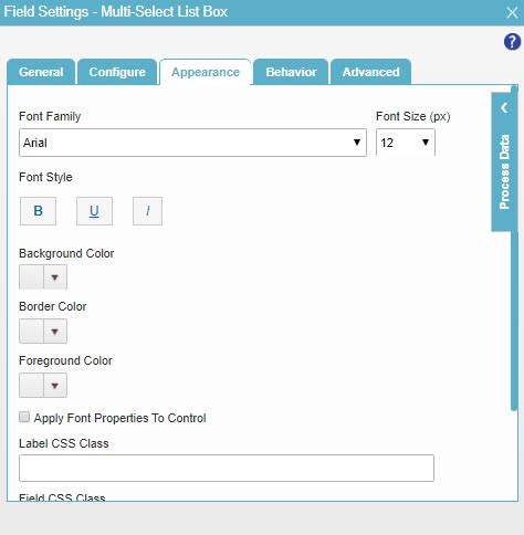 Multi Select List Box Form Control