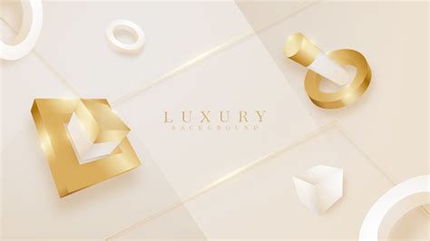 골든 라인 요소 크림 파스텔 컬러 씬 사실적인 컨셉 벡터에서 소중하고 비싼 느낌의 최신 템플릿 디자인에 대한 일러스트레이션에 3d 기하학적 모양의 배경 럭셔리 0명에 대한