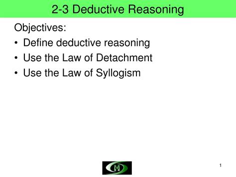 Ppt 2 3 Deductive Reasoning Powerpoint Presentation Free Download Id 1063195