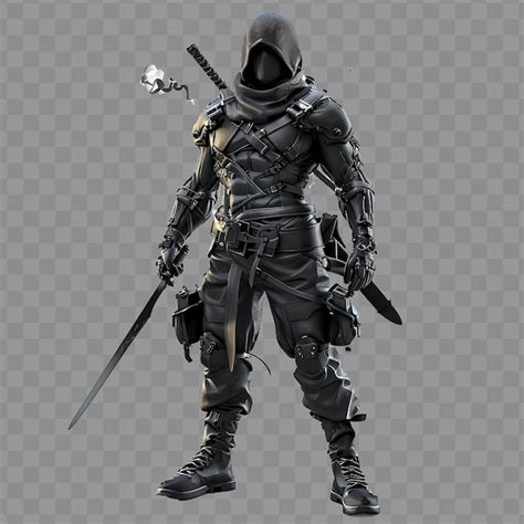 Stealthy Assassin Silent Killer With Athletic Form Black Clo Character