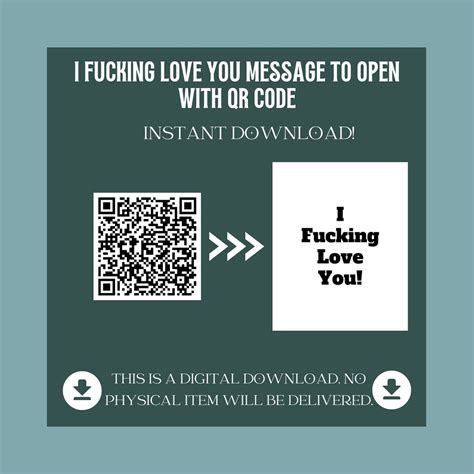 I Fucking Love You Digital QR Code Download Message In A QR Code Black And White Fast Delivery