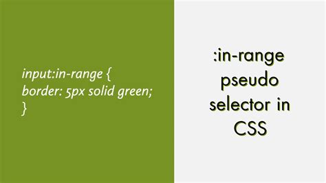 css in range pseudo selector