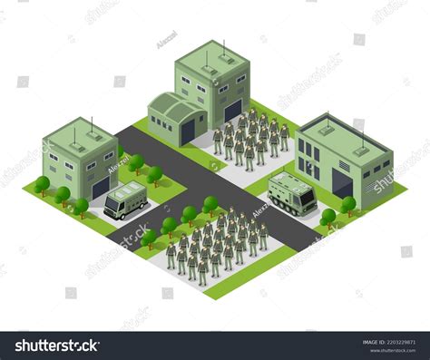 Module Object Element Building Design Army Stock Vector Royalty Free