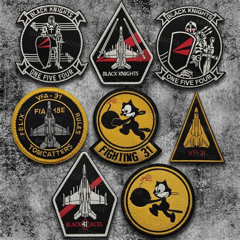 Vf 31 Tomcat Fighter Embroidered Flight Patches Vf 154 Black Knight