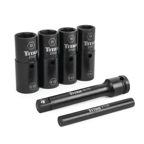 Titan 6 Pc 12 In Drive Half Size Flip Socket Set