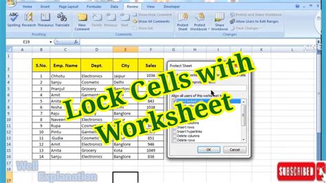 How To Lock Cells With Worksheet In Excelprotect Sheetexcel Tutorialexcel Tricks Youtube