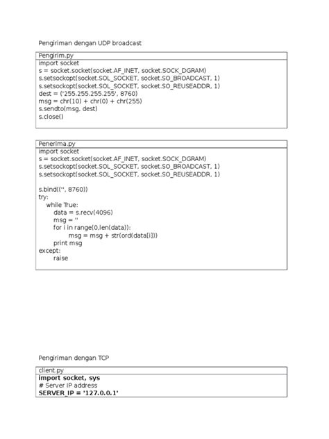 Pemrograman Jaringan Kisi Kisi Pdf Network Socket Port Computer Networking