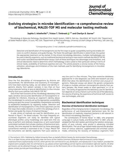 Pdf Evolving Strategies In Microbe Identification A Comprehensive