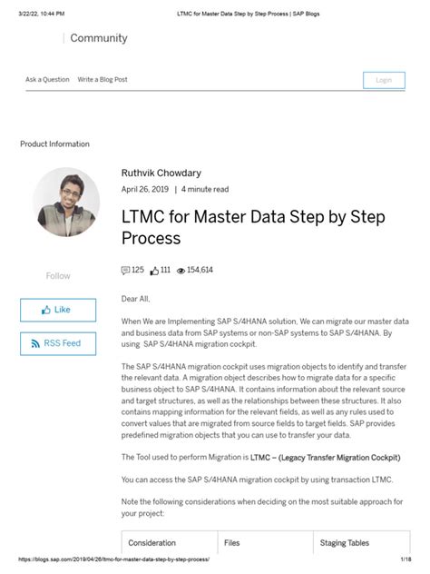Ltmc For Master Data Step By Step Process Sap Blogs Pdf