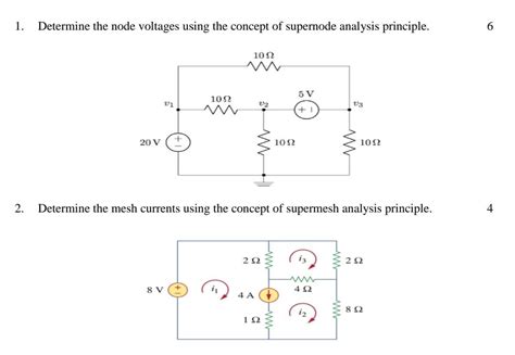 solved 1 determine the node voltages using the concept of