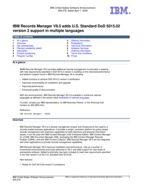 Fillable Online IBM Records Manager V8 Fax Email Print PdfFiller