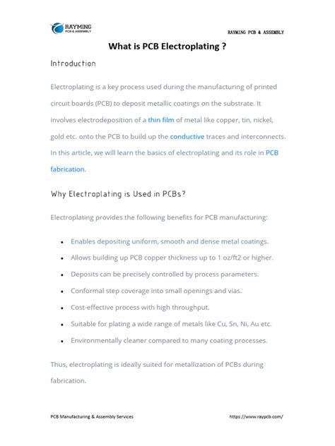 What Is Pcb Electroplating Pdf Printed Circuit Board Building Materials