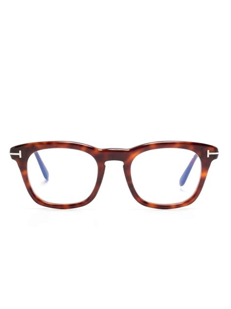 Tom Ford Eyewear Square Frame Glasses Brown Farfetch Hk