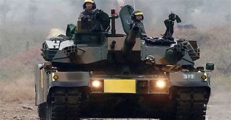 K1 전차 남한강변 기동