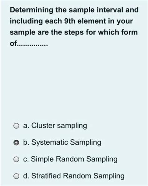 Solved Determining The Sample Interval And Including Each