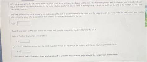 solved a torest rangec is in a forest 2 miles from a