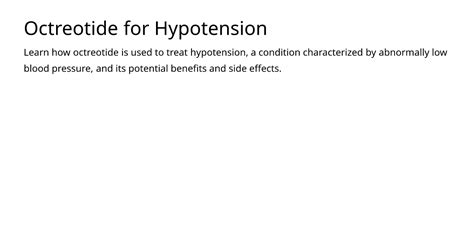 Octreotide For Hypotension Meds Is