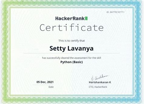 Lavanya Setty On Linkedin Python Certificate