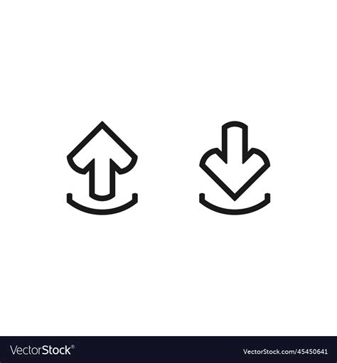 Black Line Arrow Up In Box And Down Royalty Free Vector