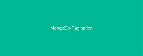 Mongodb Pagination