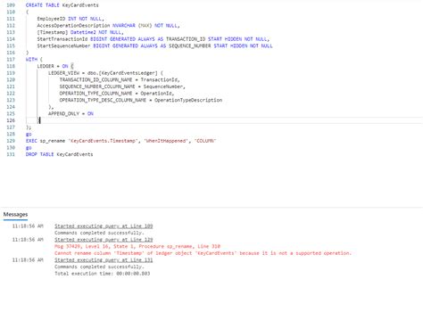Sql Server Rename A Column In A Ledger Enabled Table Microsoft Qanda