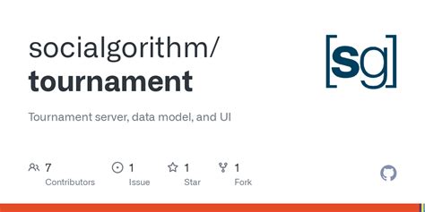 GitHub Socialgorithm Tournament Tournament Server Data Model And UI