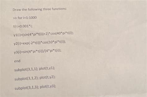 Solved Draw The Following Three Functions For Chegg